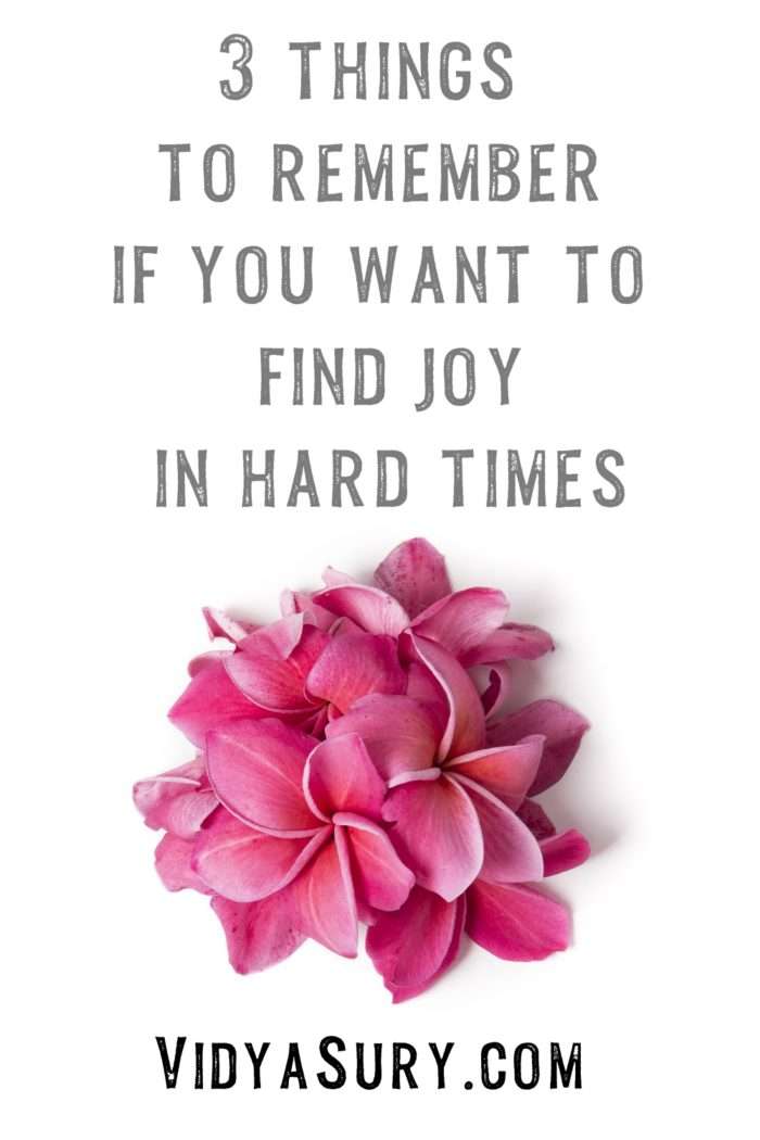 How to find joy in hard times (3 basic things to remember) | Vidya Sury ...